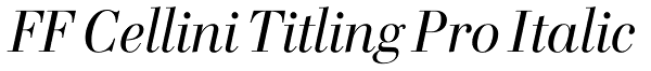 FF Cellini Titling Pro Font | Font Spy