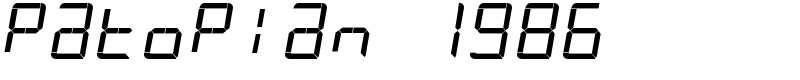 Patopian 1986 Font Free Download | Font Spy